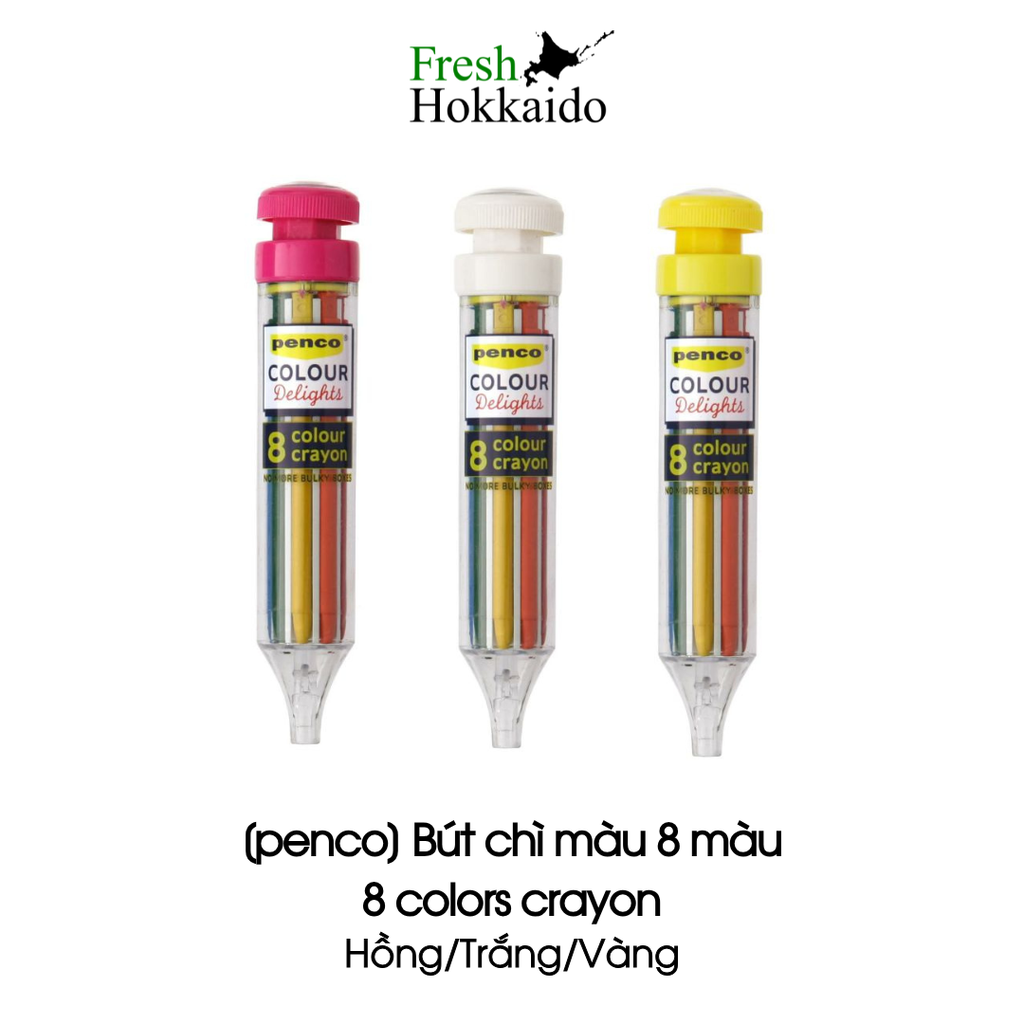 [penco] Bút chì màu 8 màu sáp - 8 colors crayon | FreshHokkaido